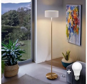 LED Stojací lampa TUNJA 1xE27/20W/230V pr. 30 cm zlatá/bílá