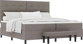 Postel s boxspringem s čelo Taupe 200 x 200 cm textil 3344097