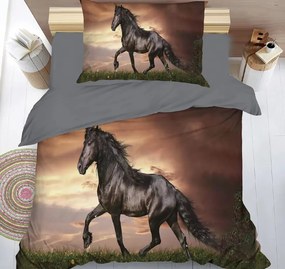 3D povlečení z mikrovlákna KŮŇ hnědé Rozměr povlečení: 70 x 90 cm | 140 x 200 cm