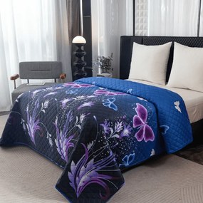 Přehoz na postel VIOLET BUTTERFLY, tmavě modrý Rozměr: 170 x 210 cm