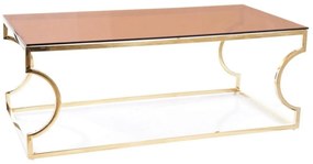 Konferenční stolek KENZO A, 120x40x60, jantarová/zlatá