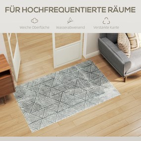 HOMCOM Krátkosrstý koberec do obývacího pokoje v moderním stylu, pratelný koberec, koberec do obývacího pokoje, ložnice, 150 x 80 cm Tmavě šedý