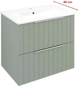 Sapho Cirasa - Umyvadlová skříňka Strip 58x54x39 cm, 2x zásuvka, verde CR592-4444S