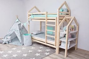 Poschoďová postel domeček  pro dvě děti