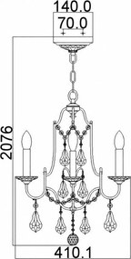Rustikální lustr Elstead Valentina 41 cm 4xE14 Starý bronz