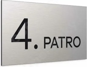 ACCEPT Označení podlaží "4. PATRO" - stříbrná tabulka - černý popis