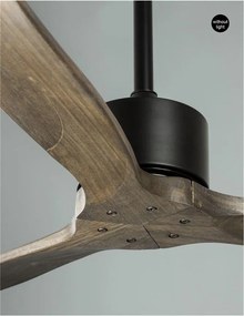 NV 5231301 Stropní ventilátor VENTO tělo z oceli černá a dřevěné listy - NOVA LUCE