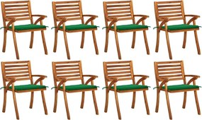 vidaXL Zahradní židle s poduškami 8 ks masivní akáciové dřevo [3075205] Barva: Šedá