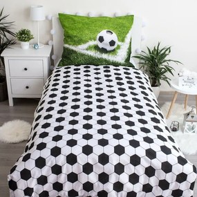 Zelené bavlněné dětské povlečení na jednolůžko 140x200 cm Football – Jerry Fabrics