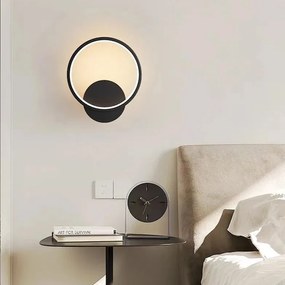Toolight Toolight, LED nástěnné svítidlo 20cm, 10W, 3000K, LHJ081-W, černá matná, OSW-50060