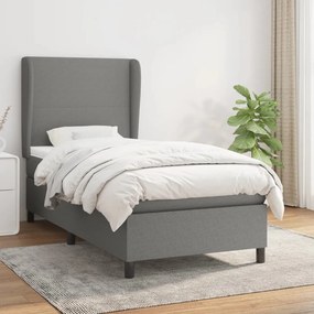 Box spring postel s matrací tmavě šedá 90x200 cm textil 3127774
