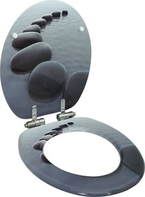 vidaXL WC sedátko s funkcí pomalého sklápění MDF motiv kamenů [143928]