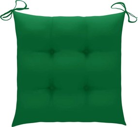 vidaXL Stohovatelné zahradní židle s poduškami 6 ks masivní teak [3073272] Barva: Zelená