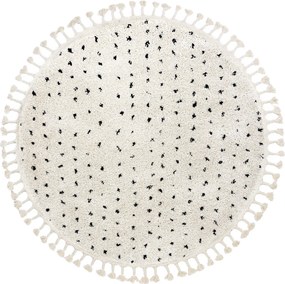 Kusový koberec Berber Syla B752 dots cream kruh, 120x120 (priemer) kruh, biela, chodba / predsieň, Dywany Łuszczów