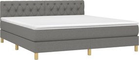 Box spring postel s matrací tmavě šedá 160x200 cm textil 3140866