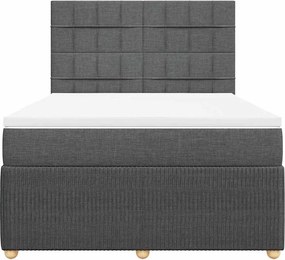 Box spring postel s matrací tmavě šedá 140x200 cm textil 3292080