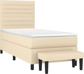 Box spring postel s matrací krémová 80 x 200 cm textil 3136634
