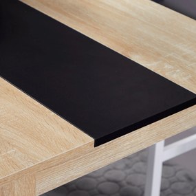 HOMCOM Moderní jídelní stůl s velkou pracovní plochou pro 2-4 osoby z dřevotřísky 120D x 69Š x 75V cm Černá a Přírodní