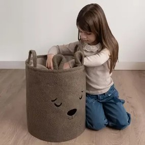 Sipo Premium Bouclé se šňůrkou Bear hnědá / Koš na hračky / 43 l