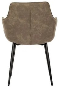 Autronic Moderní jídelní židle Židle jídelní, hnědá látka v imitaci broušené kůže, nohy černý kov (DCH-225 BR3)