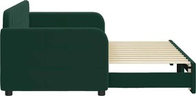 Válenda s přistýlkou tmavě zelená 80 x 200 cm samet 3196924