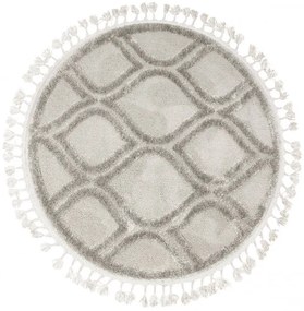 Koberec Berber 7063 3D kruh světle šedý