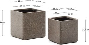 Obaly na květináče v sadě 2 ks z umělého kamene Minoa – Kave Home
