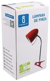 Aigostar - Stolní lampa s klipem 1xE27/11W/230V červená/chrom