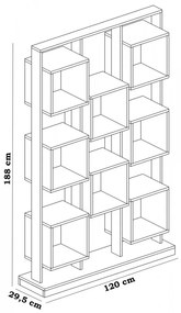 Knihovna Edge bílá/černá