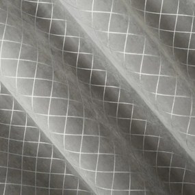 Sametový jednobarevný závěs s geometrickým motivem šedé barvy 140 x 250 cm