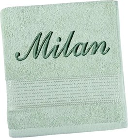 Bellatex Froté osuška proužek s výšivkou jména 70x140 cm Mintová
