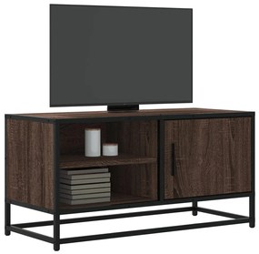 TV skříňka hnědý dub 80 x 34,5 x 40 cm kompozitní dřevo a kov