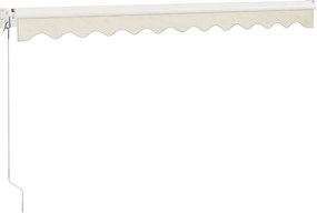 Zatahovací markýza krémová 3 x 2,5 m textil a hliník 3154426