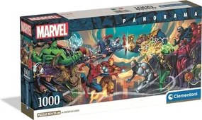 CLEMENTONI Panoramatické puzzle Marvel: Hrdinové vs. padouši / 1000 dí