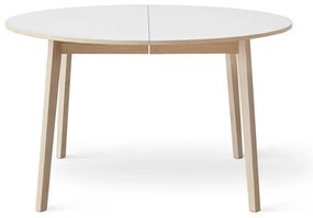 Kulatý rozkládací jídelní stůl s bílou deskou a přídavnou deskou ø 130 cm Single – Hammel Furniture
