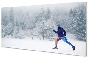 Obraz na skle Les v zimě sníh muž 120x60 cm