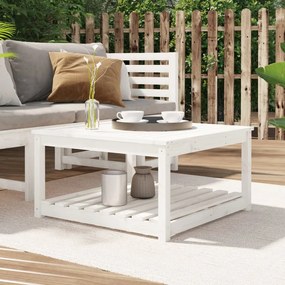 vidaXL Zahradní stůl 82,5 x 82,5 x 45 cm masivní borové dřevo [824142] Barva: Bílá borovice