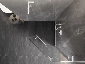 Mexen Lunar, L pravý výklopný pětiúhelníkový sprchový kout 90 x 100 cm, 8mm čiré sklo, bílý profil, 831L-090P-100L-20-00-P