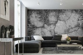 DIMEX | Samolepicí vliesová fototapeta na zeď Starý betonový cement MA-5-2644 | 375 x 250 cm | černá, šedá