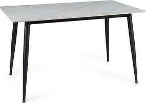 Jídelní stůl Rion 130 cm keramika bílý mramor/černý