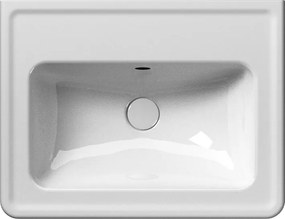 GSI Classic obdélníkové umyvadlo 60 x 46 cm bez otvoru pro baterii s přepadem keramické bílá ExtraGlaze 8731011