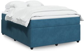 Box spring postel s matrací tmavě modrá 140x200 cm samet 3285648