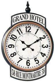 Kovové nástěnné hodiny Grand Hotel - 62*6*93 cm