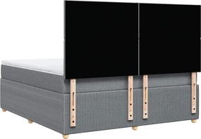 Box spring postel s matrací světle šedá 180 x 200 cm textil 3292128