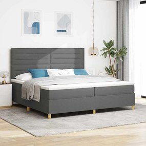 Postel s boxspringem s matrací Tmavě šedá 200 x 200 cm textil 3339568