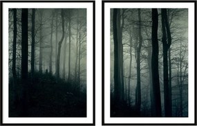 Obraz Plakáty V Rámu 53x73 cm Diptych Sada 2 obrazů Temný les P2089