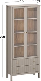 Vitrína 2w2s (V) taupe Kleo
