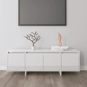 TV skříňka bílá s vysokým leskem 120 x 30 x 40,5 cm dřevotříska - Default Title