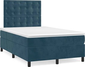 Box spring postel s matrací tmavě modrá 120 x 200 cm samet 3143257