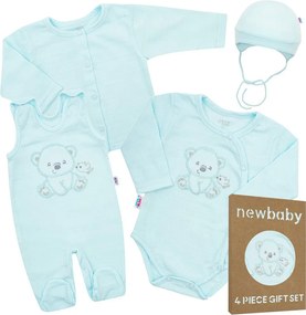 Kojenecká soupravička do porodnice New Baby Sweet Bear modrá, vel. 56 (0-3m)